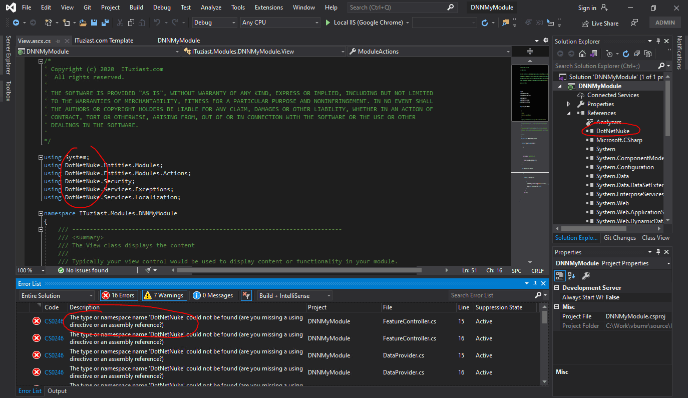 Developing DotNetNuke Module on Visual Studio 2019 - ITuziast